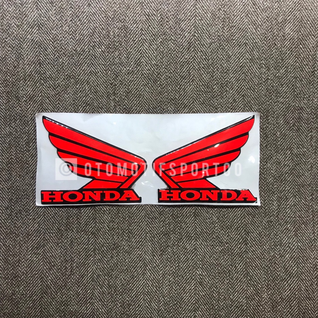 Jual Emblem Sticker Stiker Timbul 3D Honda Sayap Wings Wing OREN 14CM ...