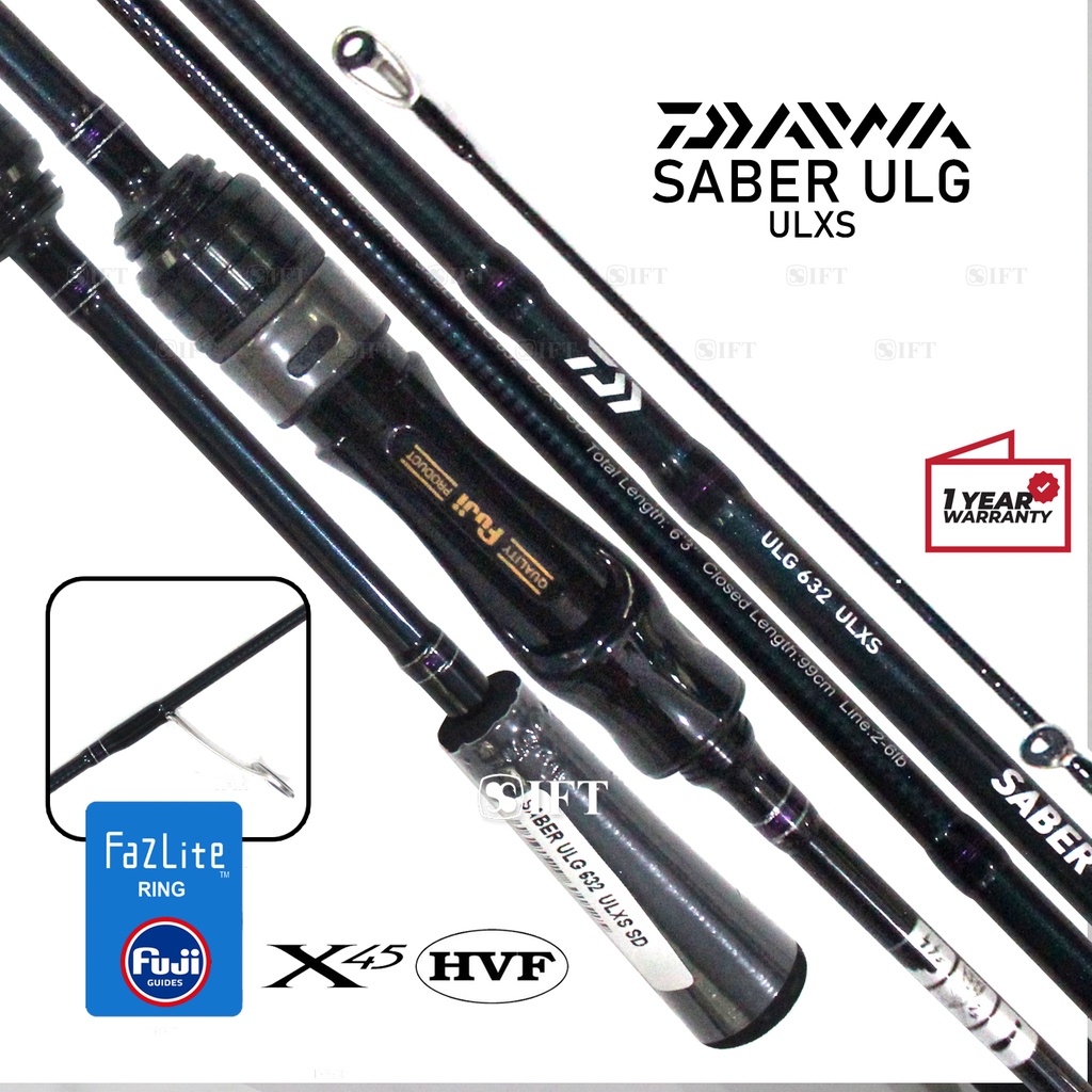 Jual Joran UL DAIWA SABER ULG | Fuji Fazlite + Seat + X45 HVF Blank | Ultralight Casting Ultra ...