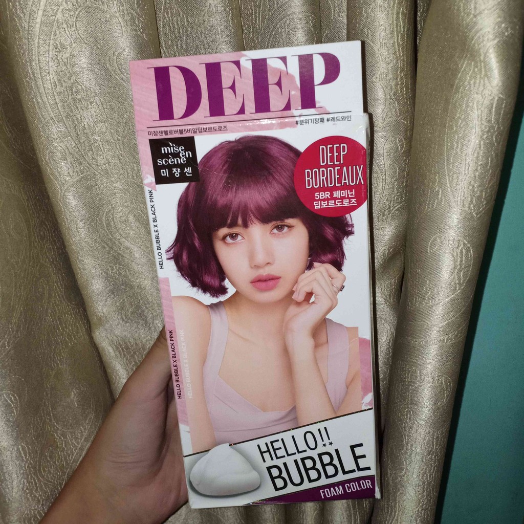 Jual Mise En Scene Hello Bubble Dye Hair Coloring 5BR Deep Bordeaux ...