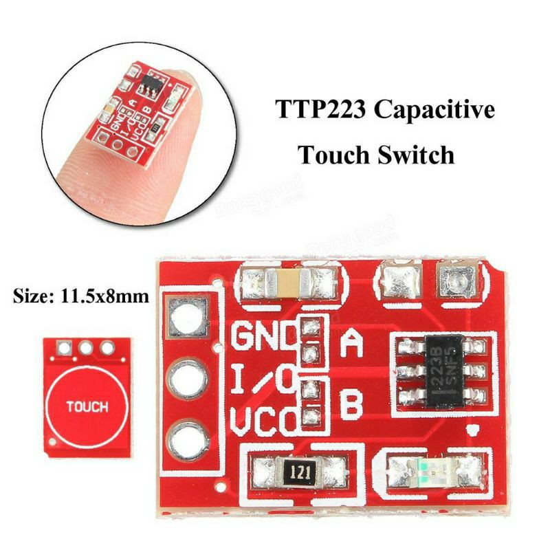Jual TTP223 TOUCH SENSOR SENTUH CAPACITIVE SELF LOCKING SWITCH | Shopee ...