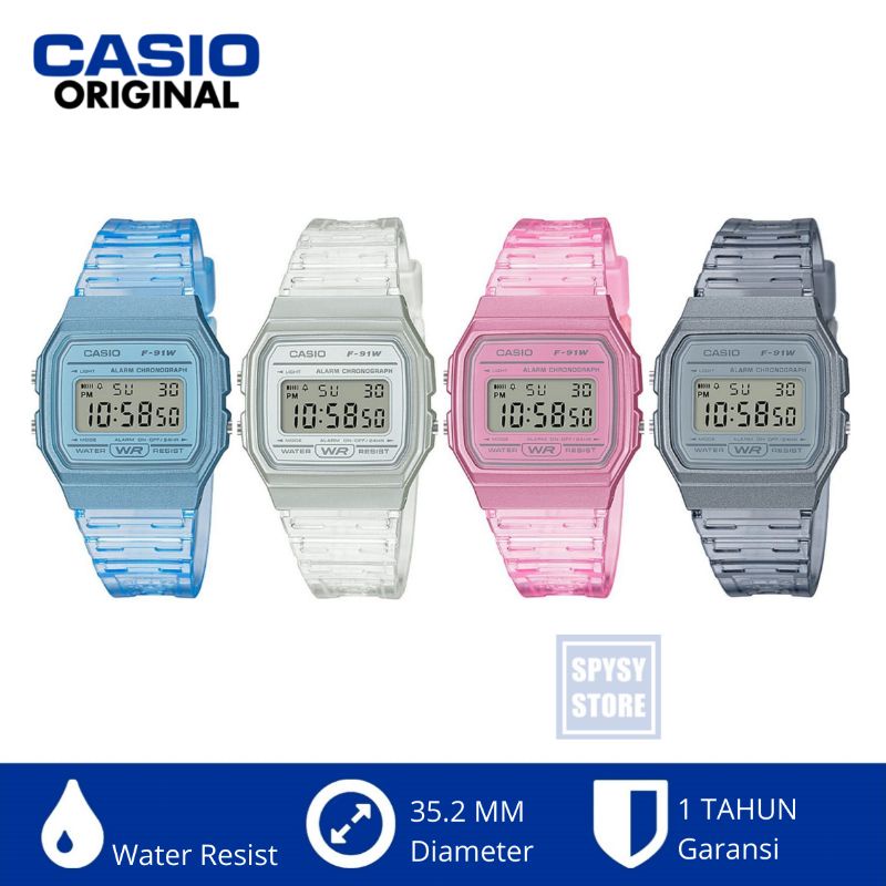 Jual Jam Tangan Digital Jelly Strap Casio F-91ws Series F91ws f91w ...