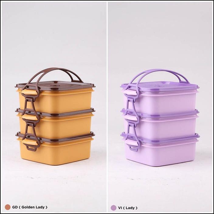 Jual RANTANG TUPPERWARE - TEMPAT MAKAN - BEKAL - STACK CARRY & GO 3 PCS ...