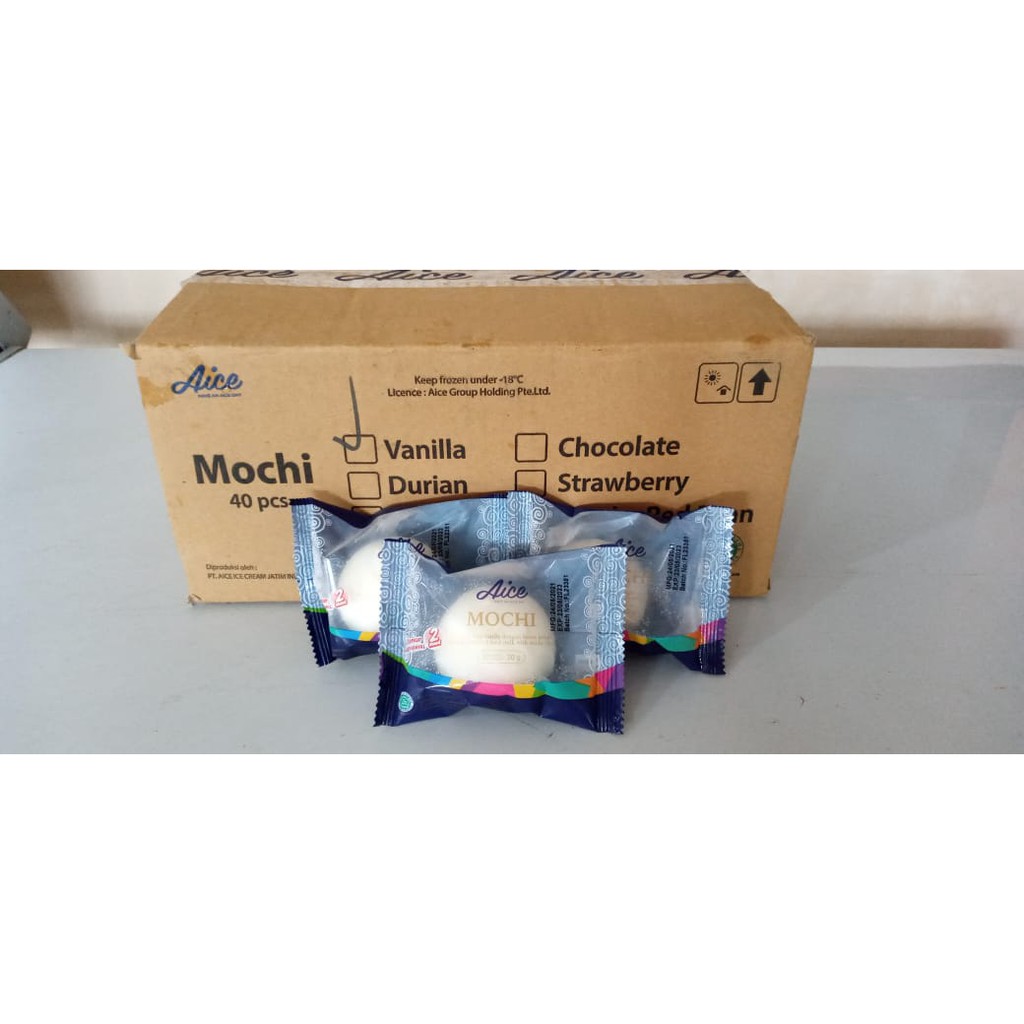 Jual Es Krim Aice Mochi Vanilla isi 40/ Ice Cream Aice moci vanila 1dus ...