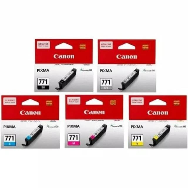 Jual Tinta Canon 771 CLI (B C M Y GY) Original | Shopee Indonesia