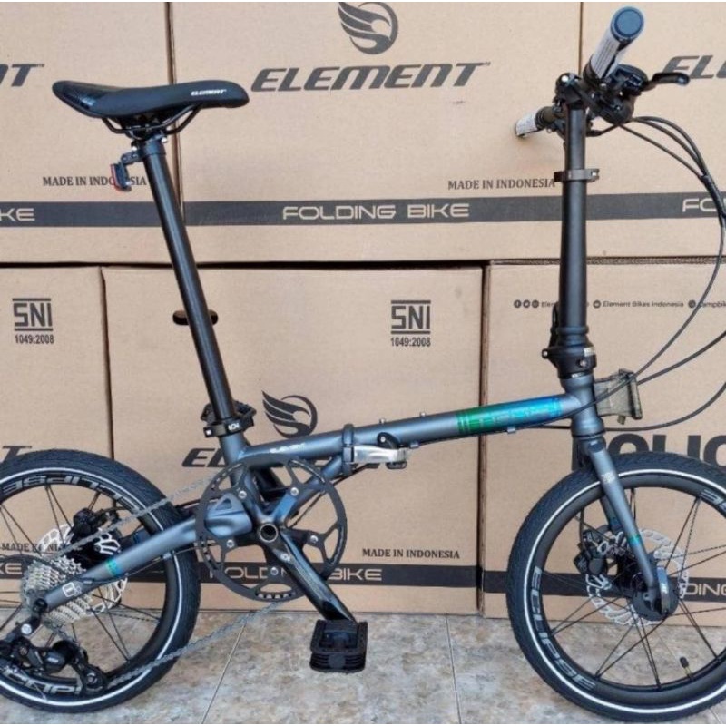 Jual Sepeda Lipat Folding Bike 16 inch Element Troy Mirip X9 Hydraulic Fnhon Gust | Shopee Indonesia