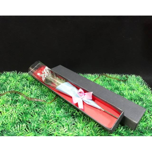 Jual Paket box 1 tangkai mawar artificial/segar | Shopee Indonesia