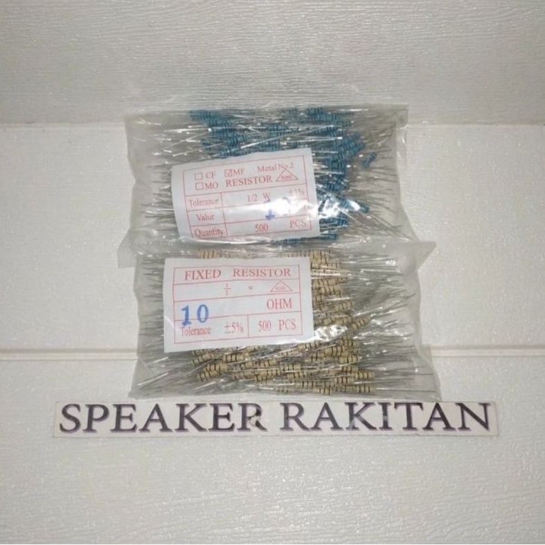 Jual Resistor 10 ohm 1/2 watt - R 10ohm 1/2watt (500pcs) | Shopee Indonesia
