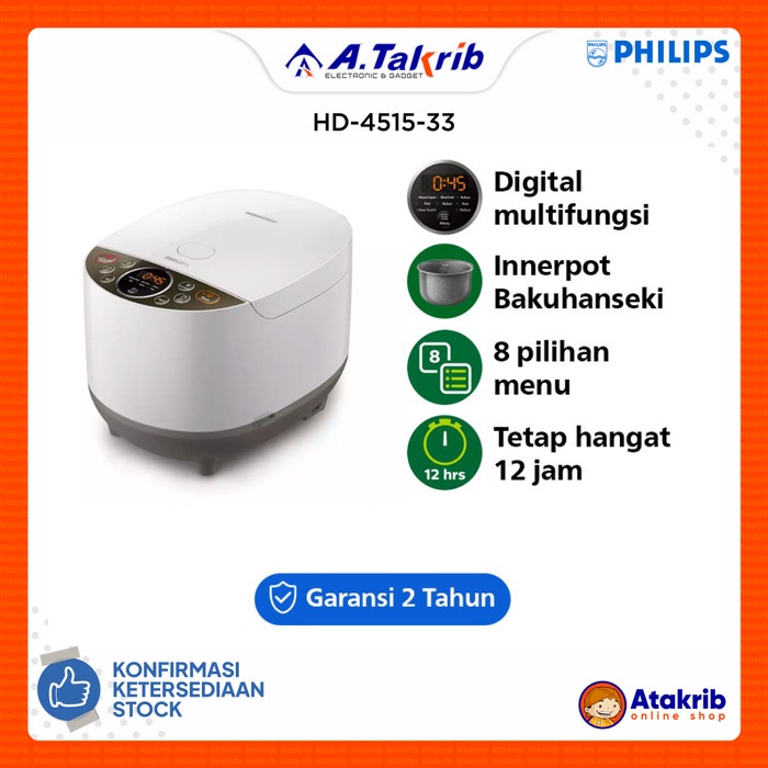 Jual PHILIPS RICE COOKER HD-4515-33 / HD4515/33 | Shopee Indonesia