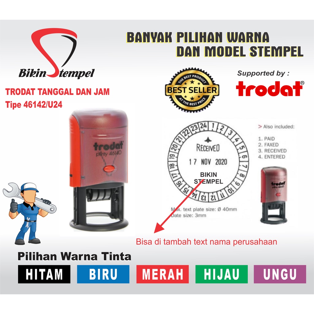 Jual Stempel Trodat 46140 U24 Tanggal Jam Angka Otomatis Custom Text ... Jual Stempel Trodat 46140 U24 Tanggal Jam Angka Otomatis Custom Text ...