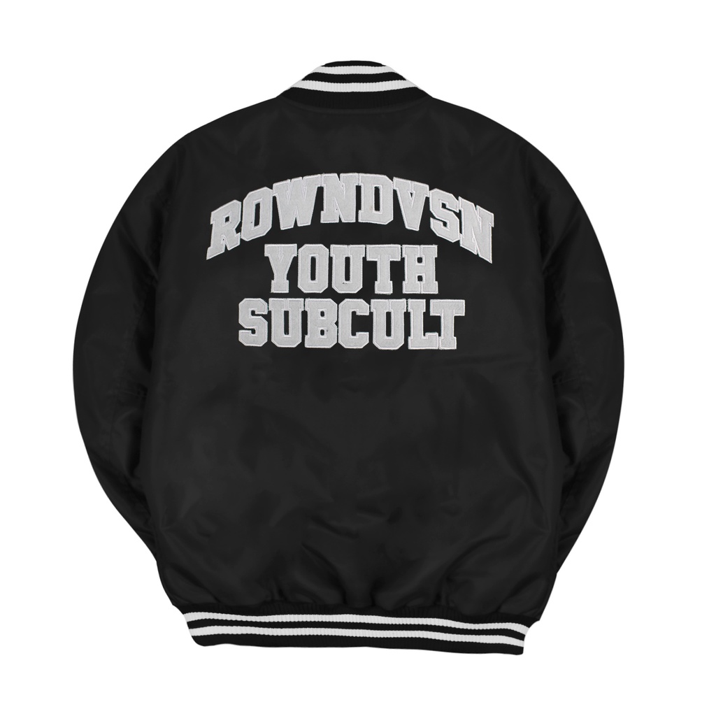 Jual Rown Division Jacket Varsity Black - ROWNDVSN Wolfie Black ...