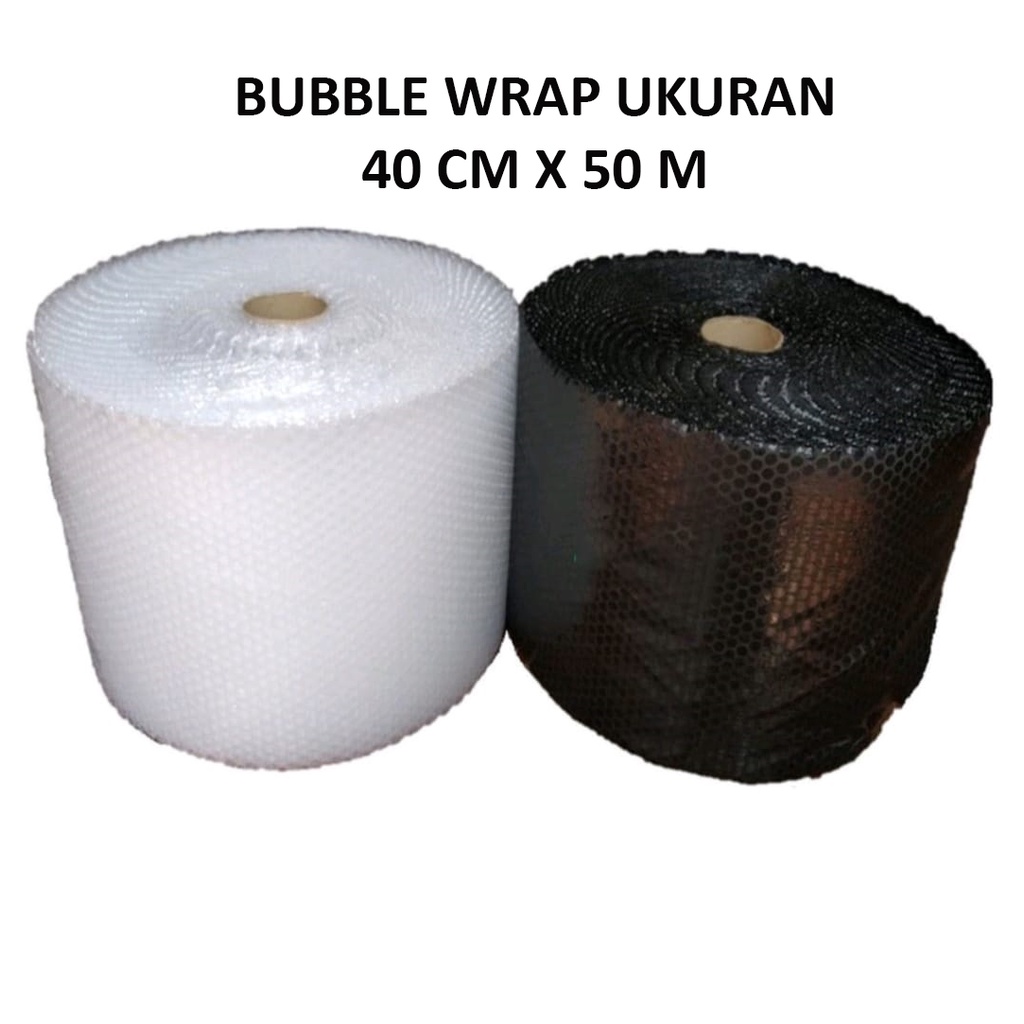 Jual Bubble wrap Plastik Hitam Putih 40 cm x 50 meter transparan Buble ...