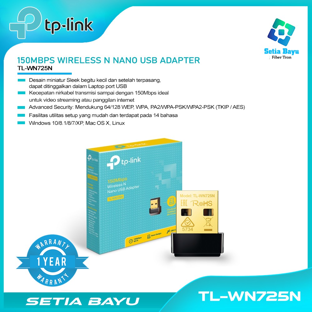 Jual TP-LINK TL-WN725N TP Link WN725N Wireless Nano USB Adapter 150Mbps ...