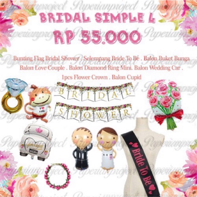Jual Paket Bridal Shower Simple 4 | Shopee Indonesia
