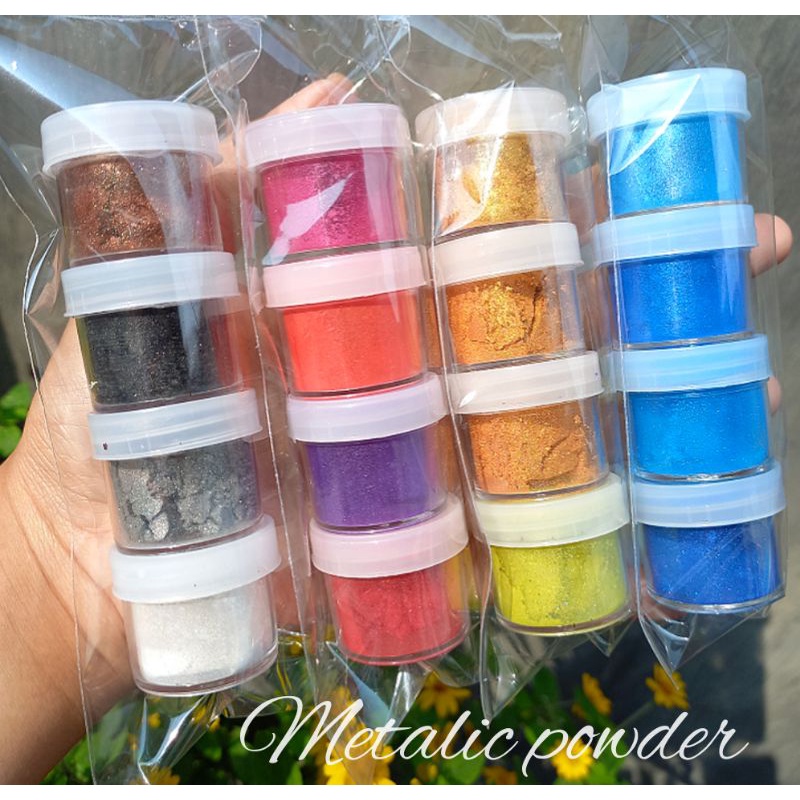 Jual 1 set 4 warna metalic powder mica powder pewarna resin bubuk ...