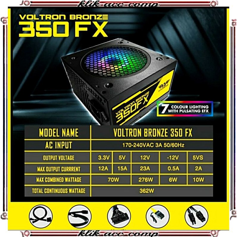 Jual Pawer Supply / PSU Armaggeddon Voltron Bronze 300FX-600 Watt - Multicolour LED Light ...