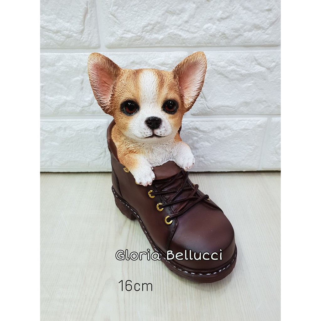 Jual patung pajangan anjing cihuahua sepatu miniatur chiwawa | Shopee ...
