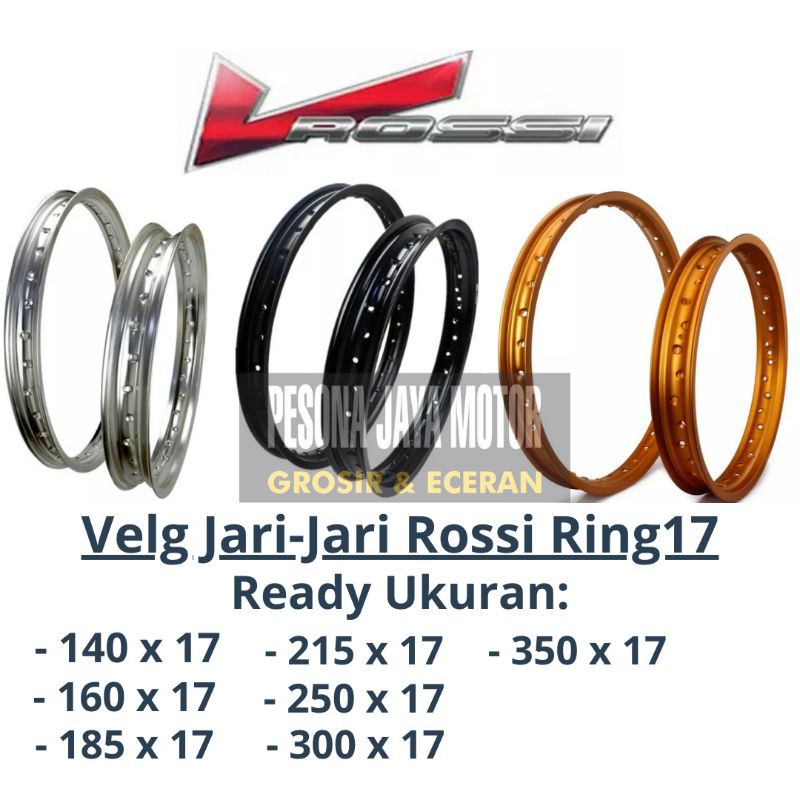 Jual Velg Jari Jari Ring 17 Rossi Ready Ukuran 140,160,185,215 | Shopee ...