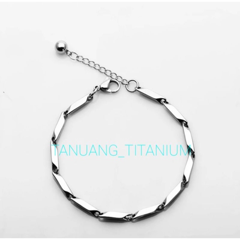 Jual GELANG TANGAN TITANIUM PRIA WANITA MODEL PADI TERBARU/GELANG ANTI ...