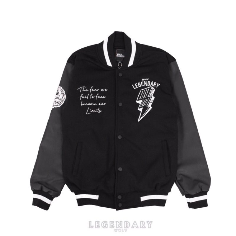 Jual JAKET VARSITY WOLV LEGENDARY / JAKET BASEBALL VARSITY WOLV ...