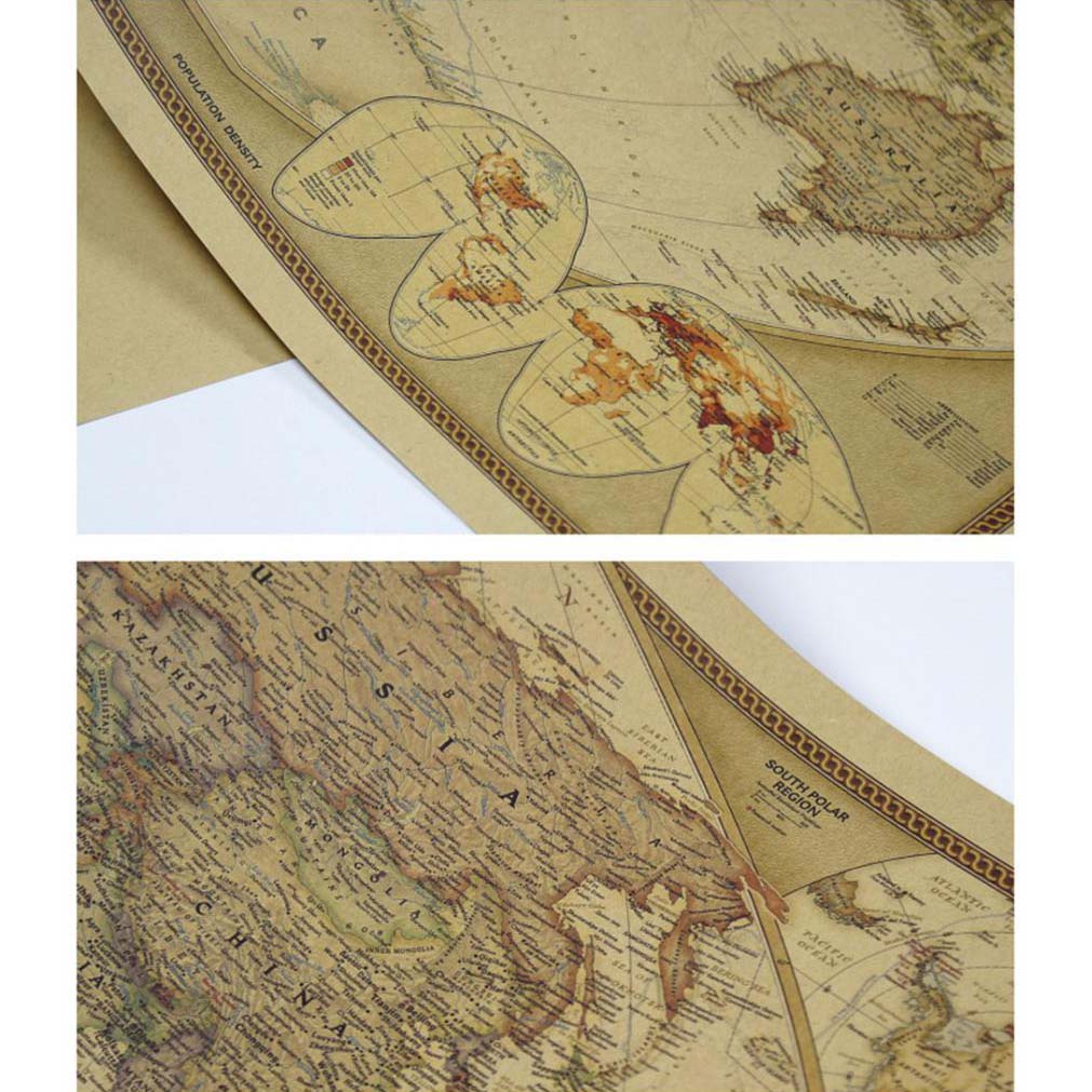 Jual Poster Peta Dunia Large Vintage World Map 104 x 69 cm - N401 ...