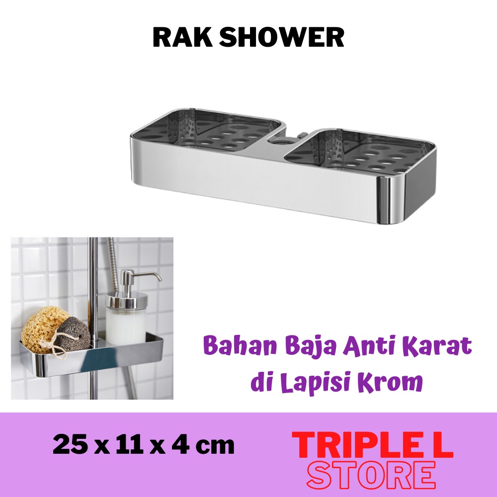 Jual Rak Shower Kamar Mandi Tempat Sabun Shower Shelf Dilapisi Krom ...