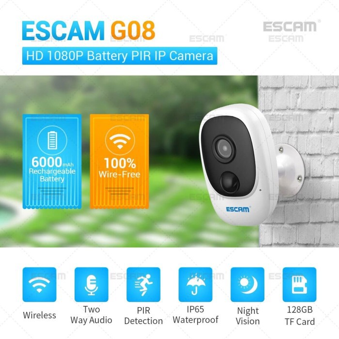 Jual IP Camera AC/DC Full HD - PIR - IR - RECORD Cloud/TF - TALK- ESCAM ...