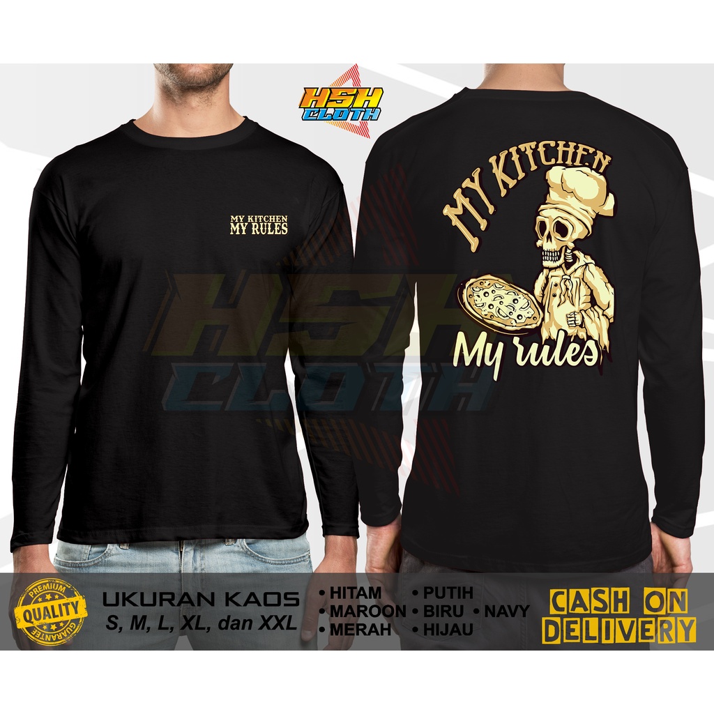 Jual Baju Kaos Pria Distro Sablon DTF Chef My kitchen My Rules Limited ...