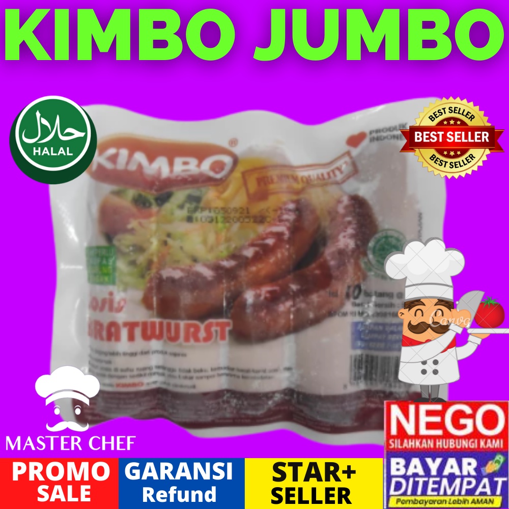 Jual KIMBO SOSIS SAPI BRATWURST isi 10 500gr 500 GRAM FROZEN FOOD ...
