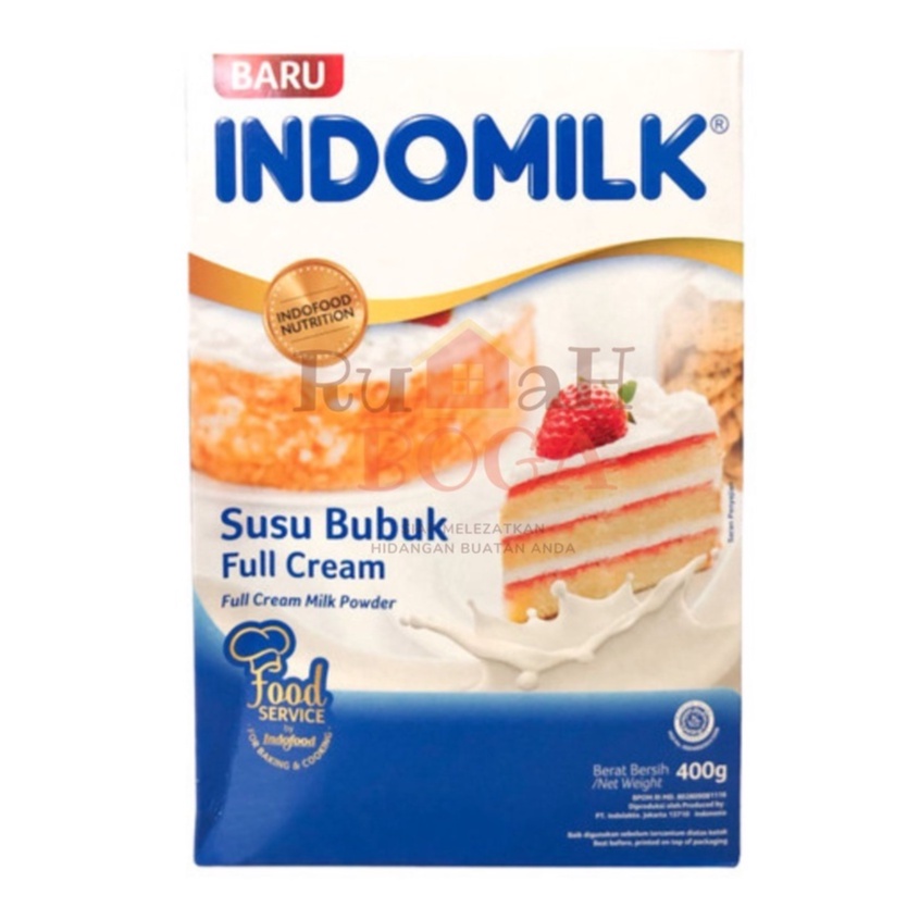 Jual Susu Bubuk INDOMILK Bubuk Full Cream Bubuk 400gr 400 gr Untuk Kue ...