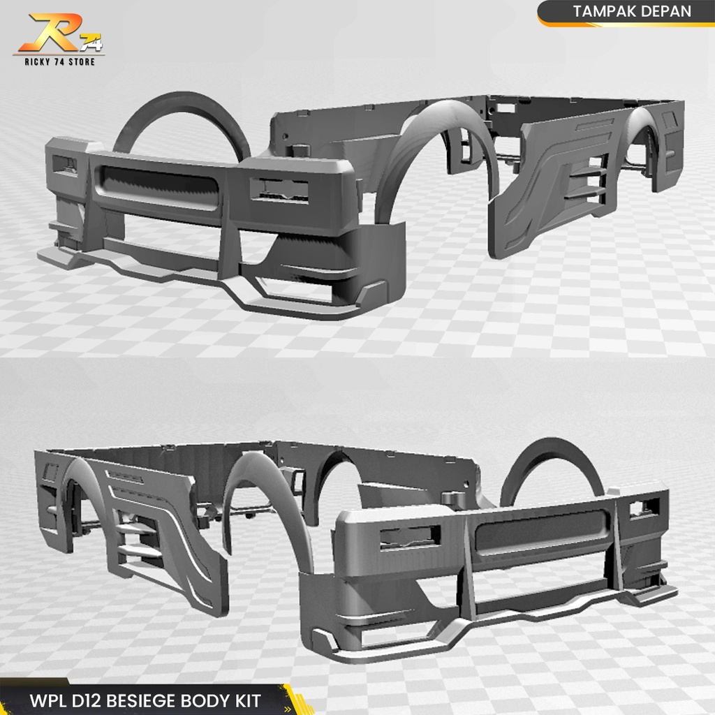 Jual WPL D12 Body Kit Set Besiege Skala 1:10 - Body Part RC Drift 3D Print | Shopee Indonesia