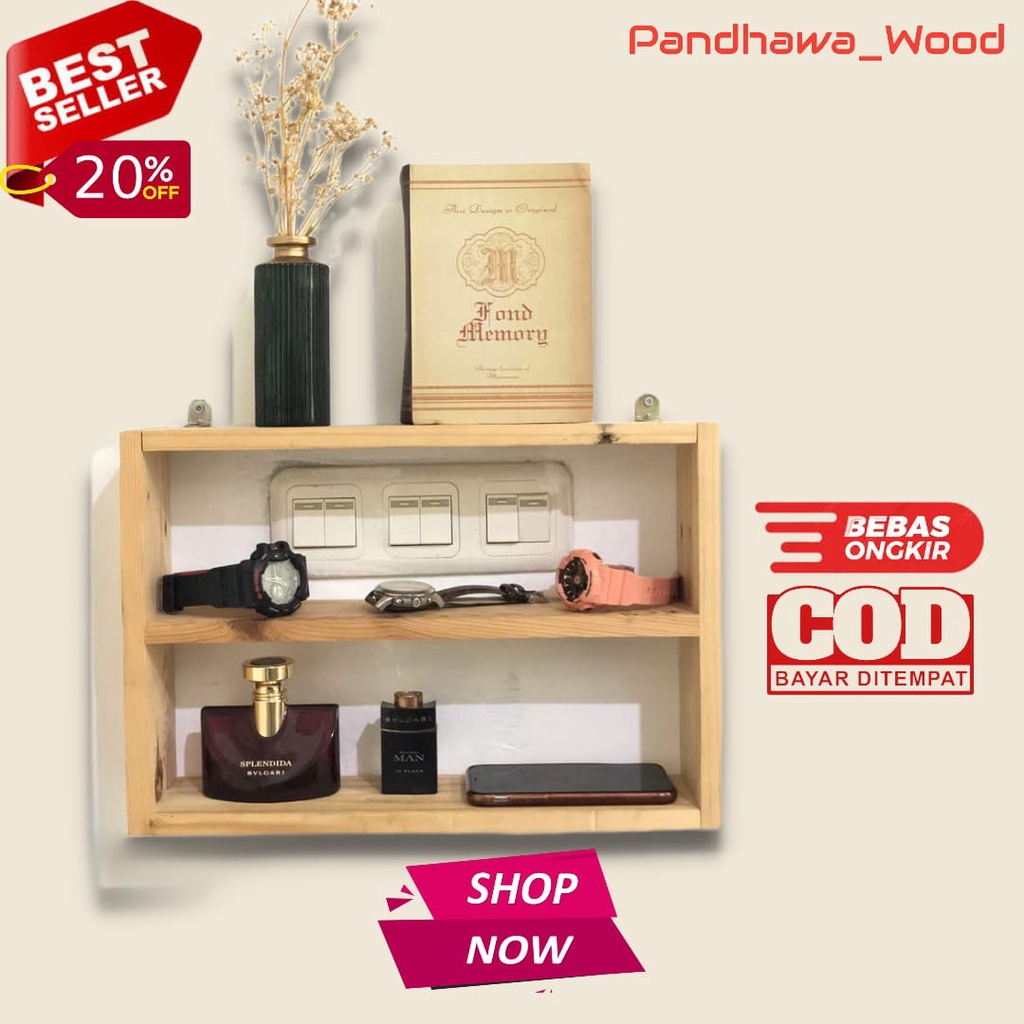 Jual AMBALAN RAK DINDING STORAGE JATI BELANDA | Shopee Indonesia