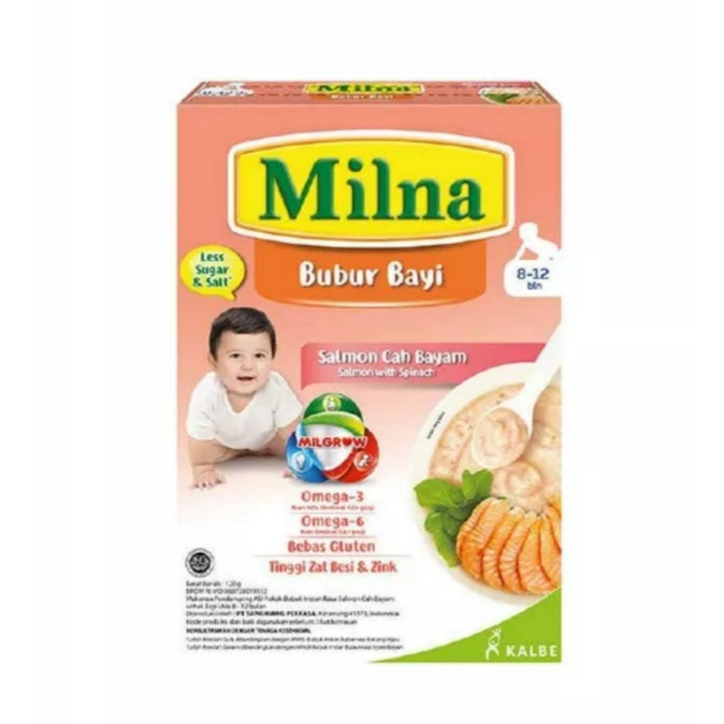 Jual Milna Bubur Bayi Regular 8+ Salmon Cah Bayam 120gr | Shopee Indonesia