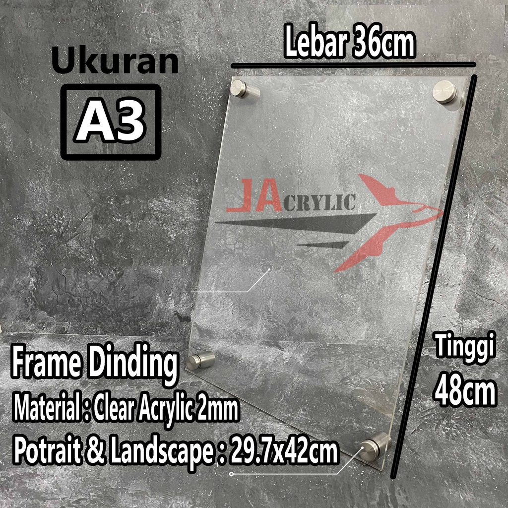 Jual Frame Foto Akrilik / Display Dinding Akrilik Ukuran A3 | Shopee Indonesia