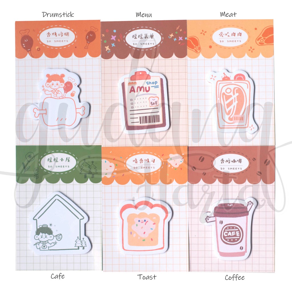 Jual Sticky Notes Menu Meat Coffee Drumstick Anak Cafe Lucu Memo Unik ...