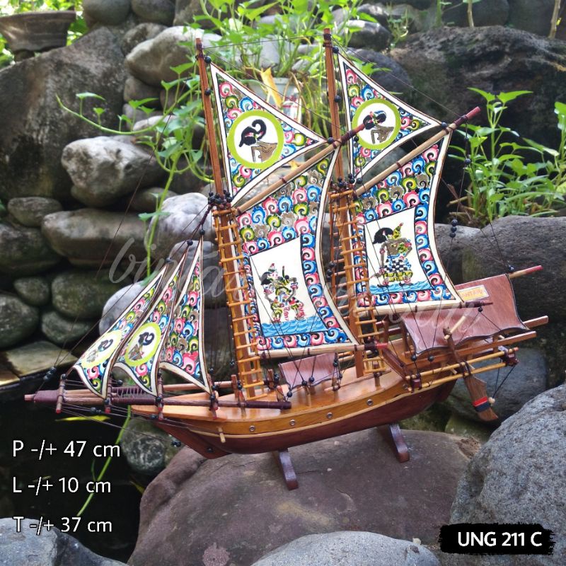 Jual miniatur kapal layar kayu pajangan meja kapal kayu hiasan rumah ...
