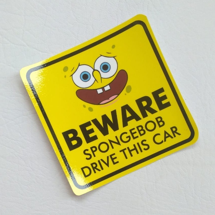Jual Stiker Spongebob Motor Belajar Mengemudi Mobil | Shopee Indonesia