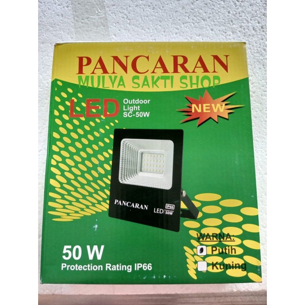 Jual Lampu Tembak Halogen / Lampu sorot LED 50W Warna putih MEREK PANCARAN | Shopee Indonesia