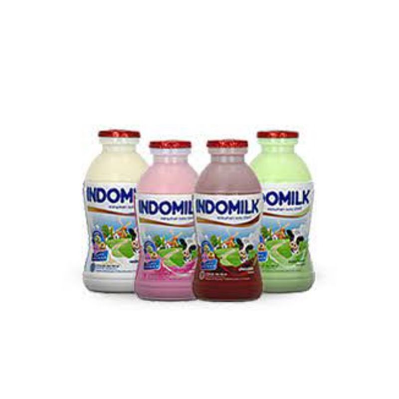 Jual susu INDOMILK BOTOL 190ml susu uht indomil coklat stroberi ...