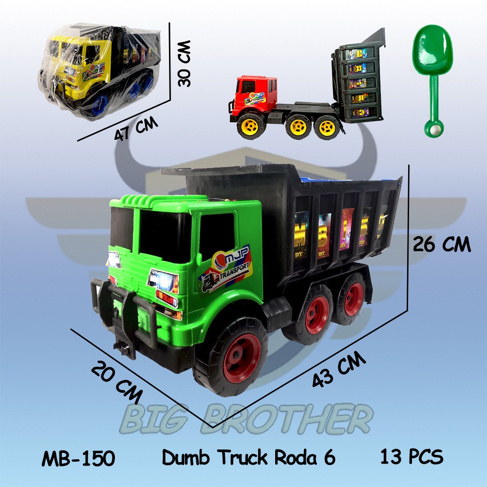 Jual MB150 Hijau Dump Truk Roda 6 Truck Pasir Mainan Anak Mobil Mobilan ...