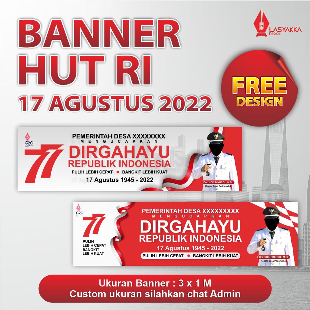 Jual BANNER HUT RI 17 AGUSTUS | UKURAN 3 X 1 MERTER |FREE DESIGN ...
