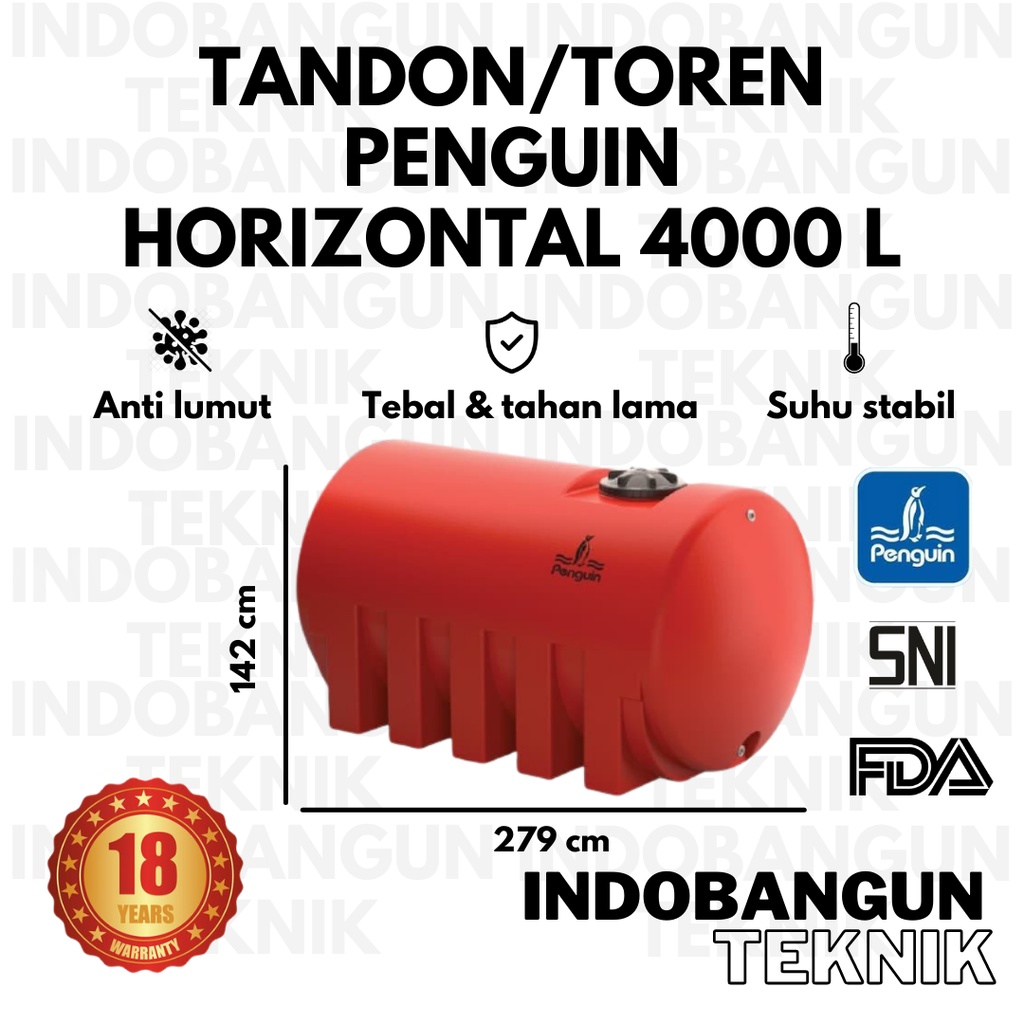 Jual Toren Air Tangki Air Tandon Air Penguin Horizontal Tank TH400 ...