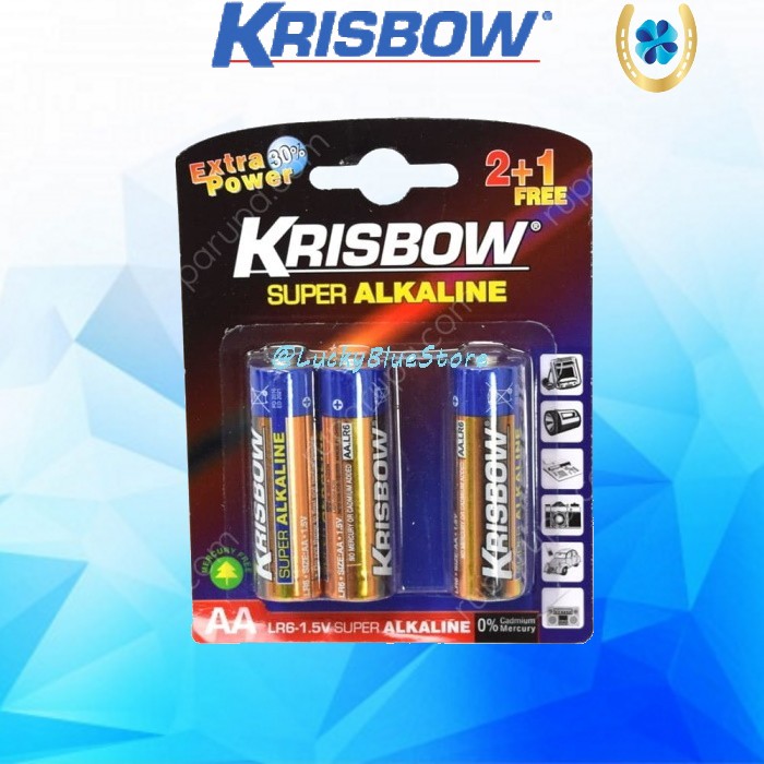 Jual KRISBOW Battery Baterai Super ALKALINE AA A2 3Pcs Krisbow ALKALINE ...