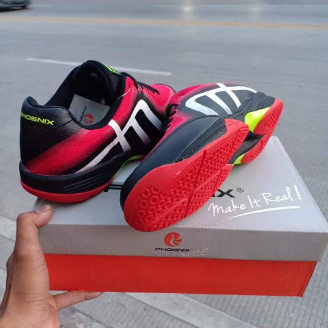 Jual Sepatu Badminton Phoenix Original Drive Black Red | Shopee Indonesia