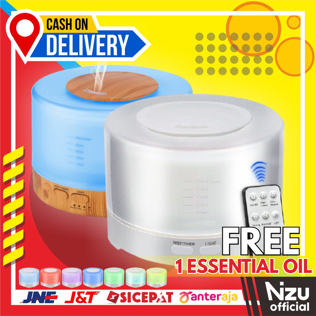 Jual Ultrasonic Air Humidifier Aromatherapy Diffusers 7 Color LED 500ml ...