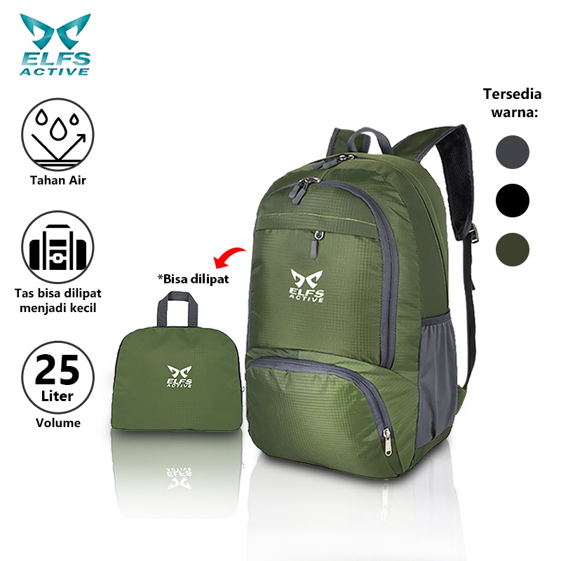 Jual ELFS ACTIVE Foldable Backpack Verve Ransel Lipat 25L Water ...
