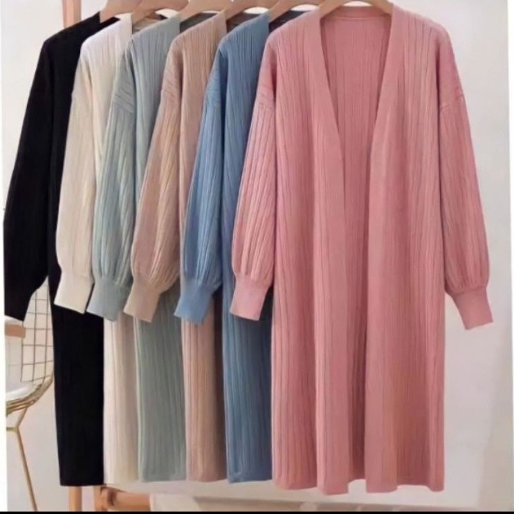 Jual Cardigan Rajut Wanita long outer cardy / LONG BUBBLE KARDIGAN RAJUT | Shopee Indonesia
