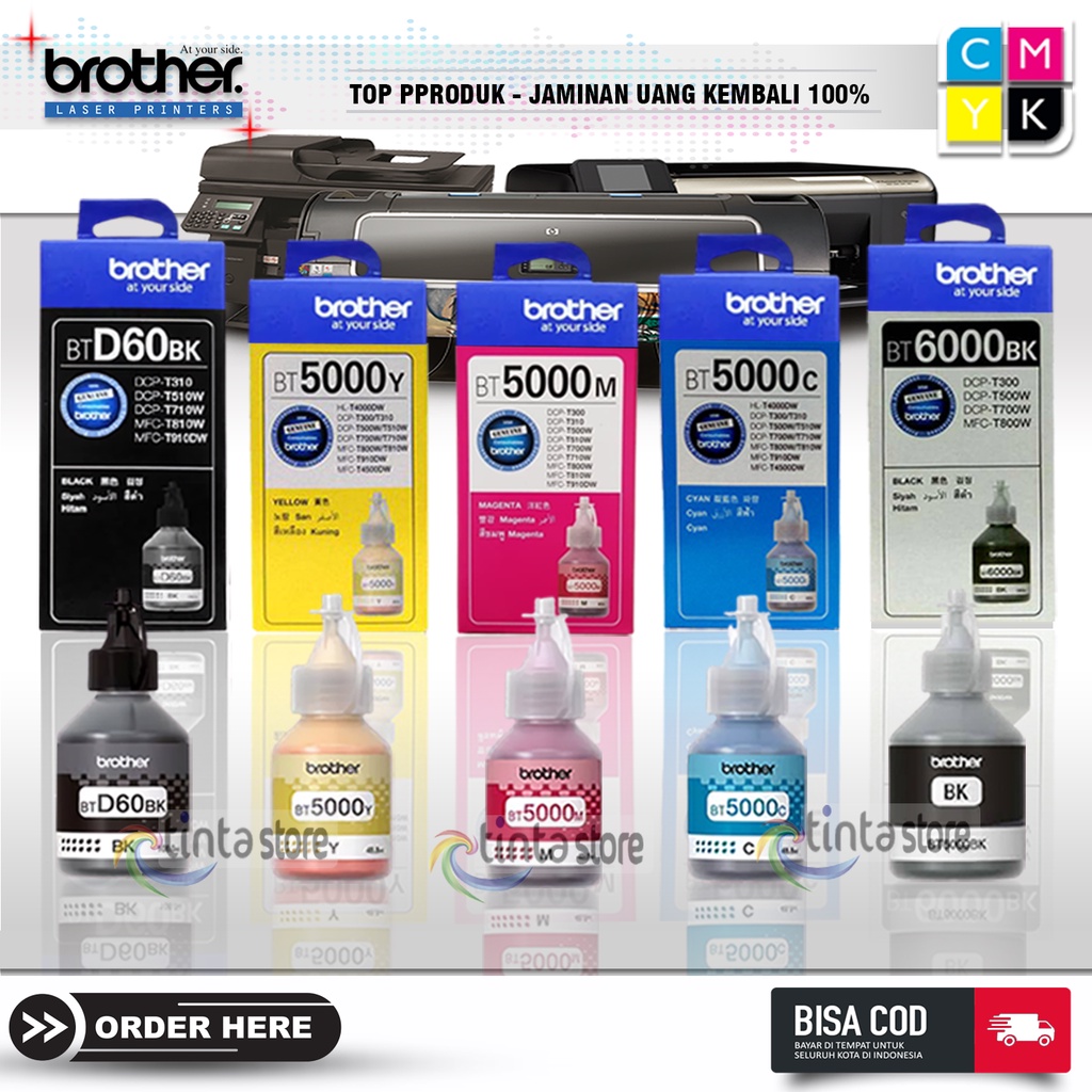 Jual Tinta printer brother bt5000 bt6000 d60bk DCP T710W DCP T300 DCP-T310 T800W T810DW T910DW ...