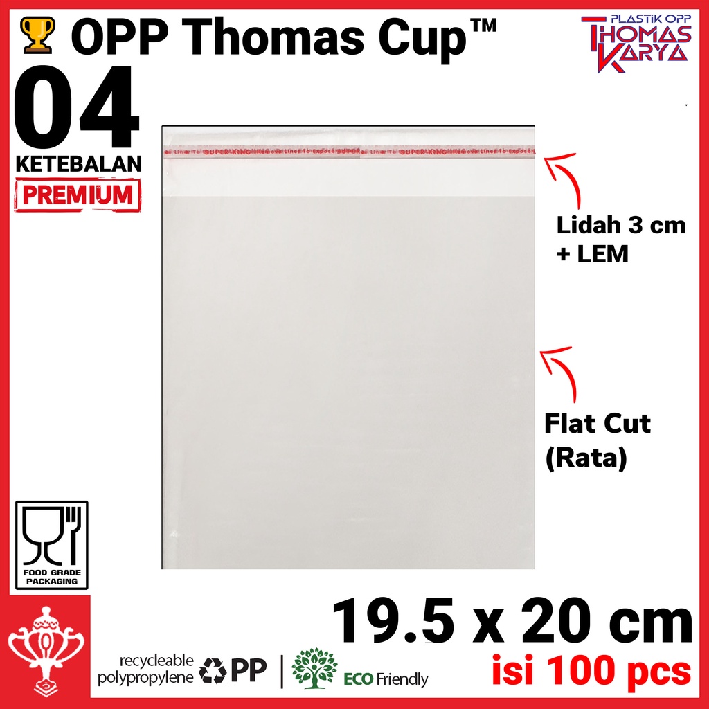 Jual Plastik OPP 19,5x20 TEBAL isi 100 Kantong Bening Kemasan Roti Food ...