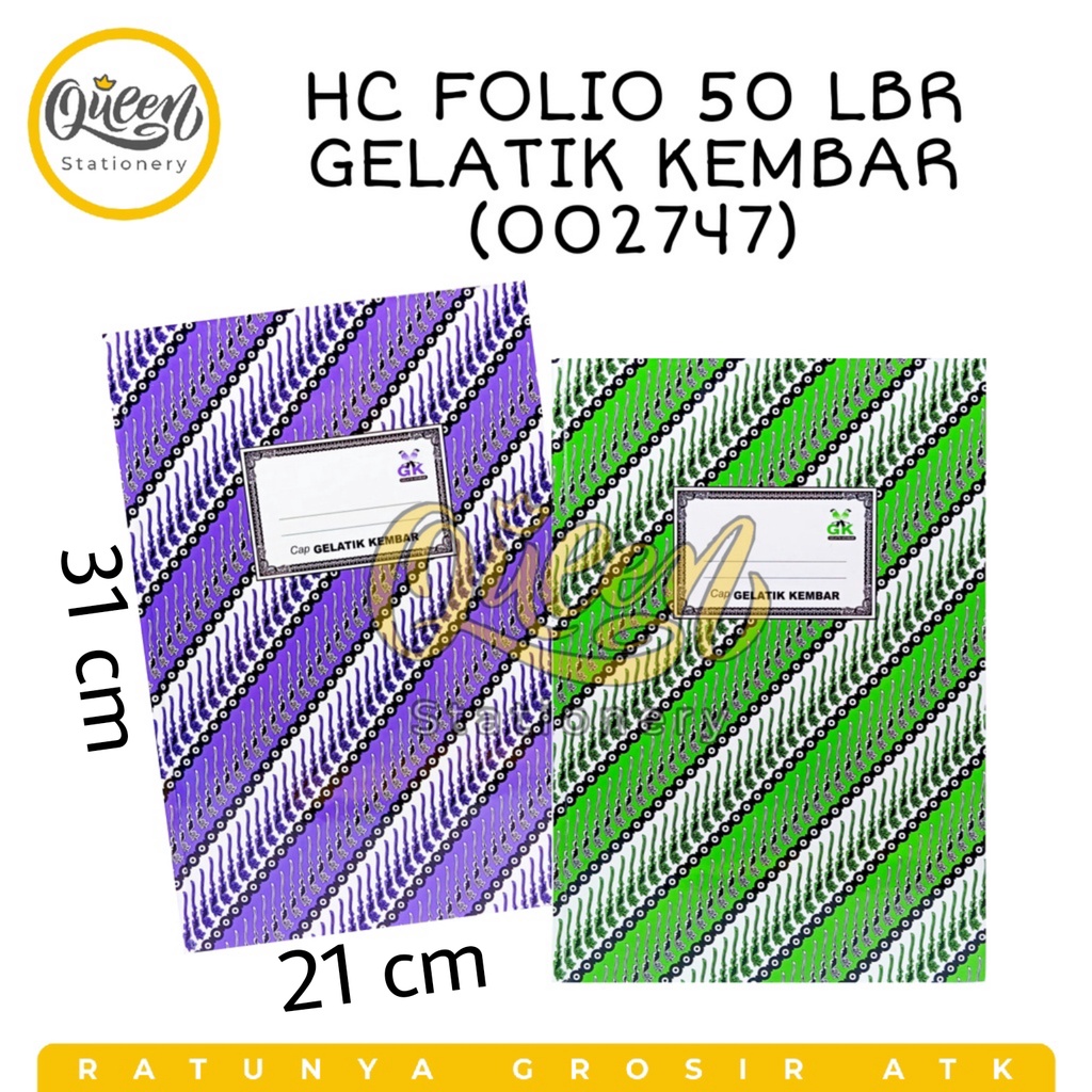 Jual 1 PCS HARD COVER FOLIO 50 LBR GELATIK KEMBAR / BUKU FOLIO/ KERTAS ...