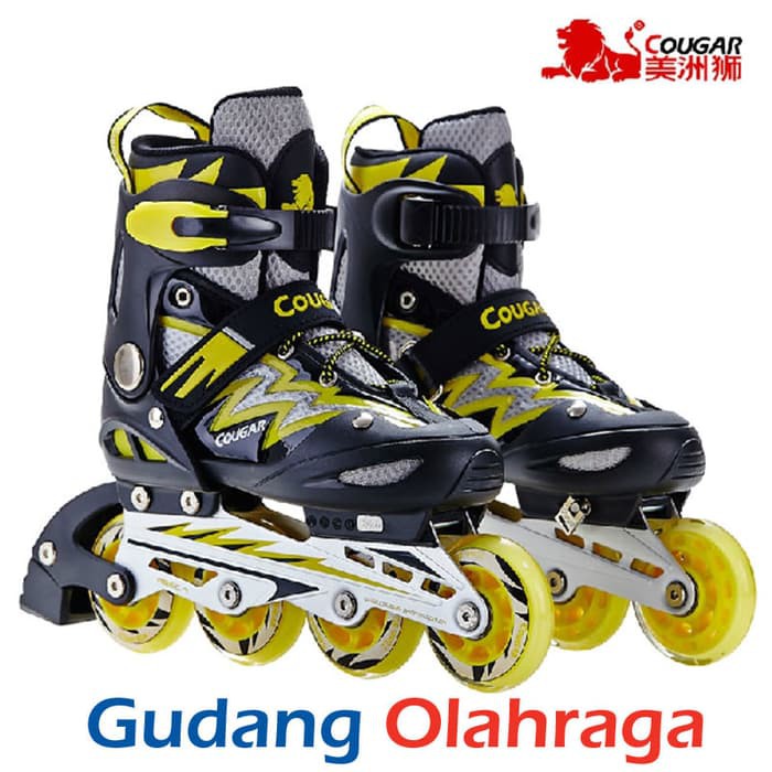 Jual Termurah Sepatu Roda COUGAR Inline Skate MZS835L Balck Yellow ...